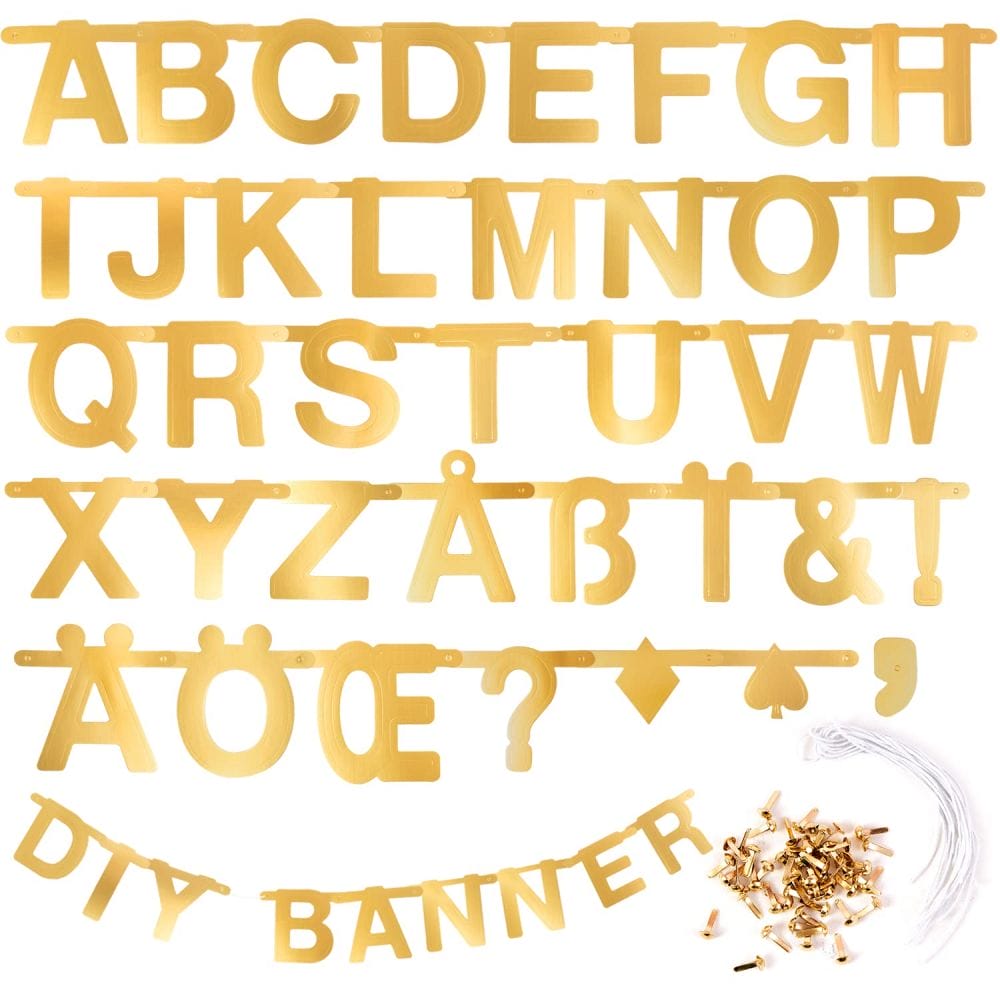 Customizable Letters Symbols Banner DIY Gold Make Your Own Letter ...
