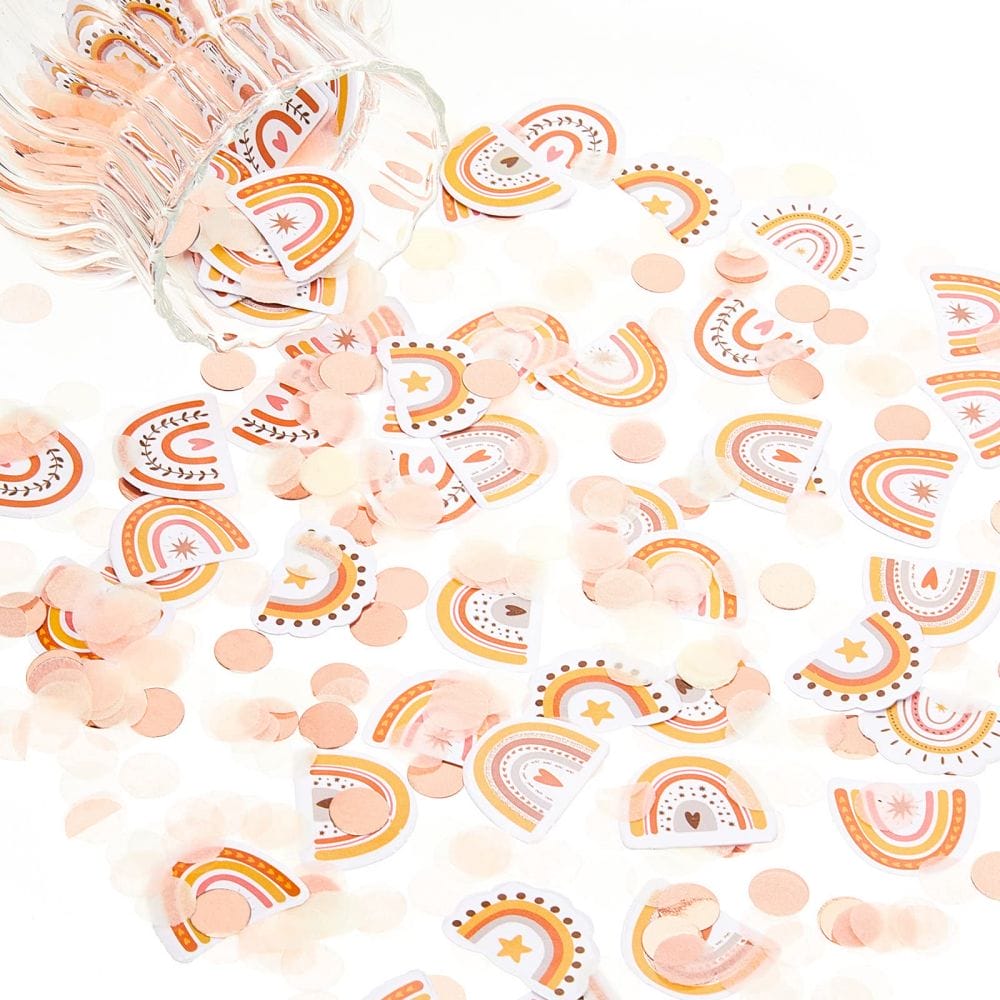 Boho Rainbow Paper Confetti Table Decorations Round Tissue Paper Table ...