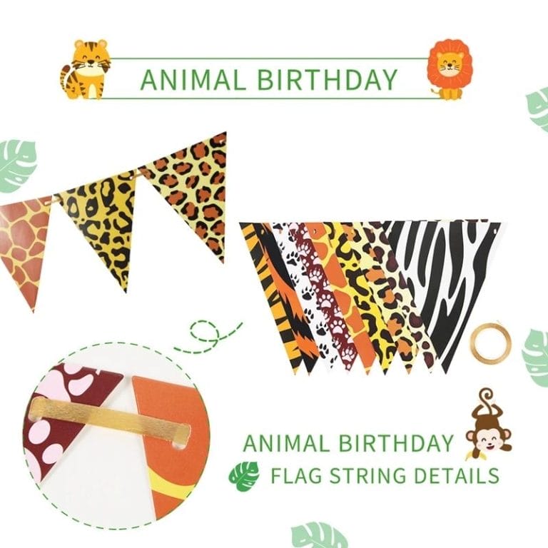 Wholesale Leopard Print Pennant Banner Jungle Animal Birthday Party ...