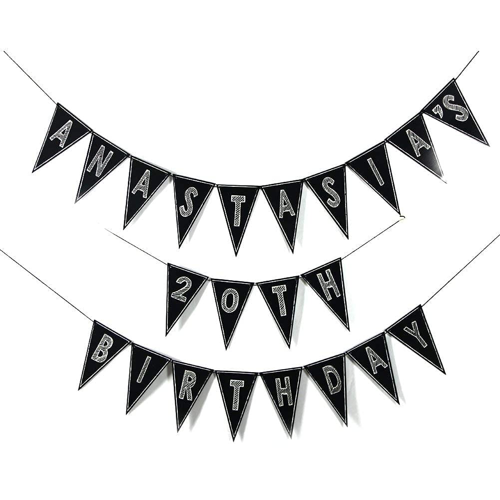 Customizable Chalkboard Symbols Banner DIY Party Banner Letters Banner