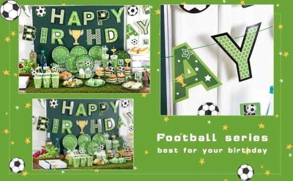 Soccer Birthday Banner Happy Birthday Bunting Garland Sign Boys ...
