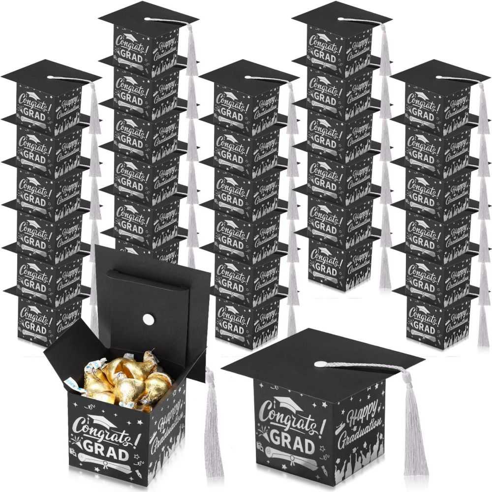30 Pieces Congrats Grad Party Candy Boxes, DIY Grad Cap Box with ...