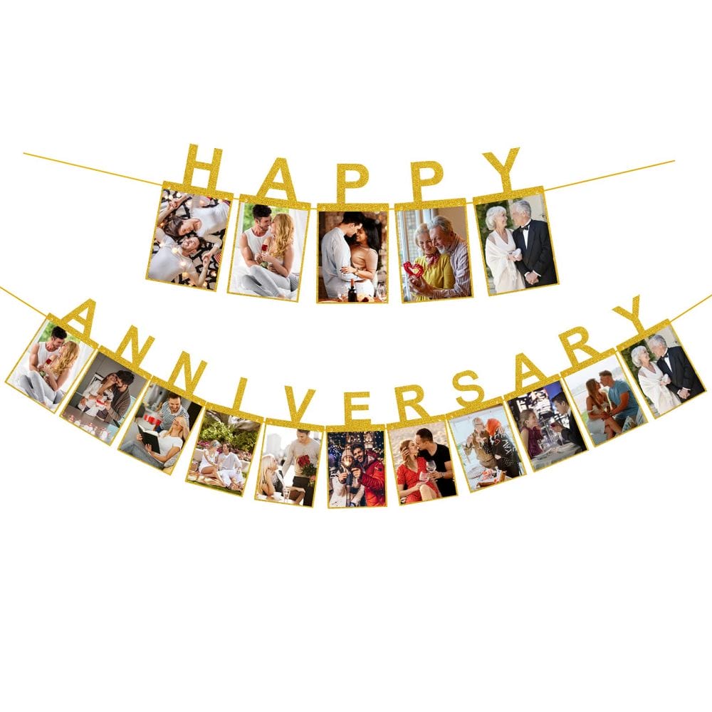 Happy Anniversary Photo Banner Backdrop Decorations Anniversary
