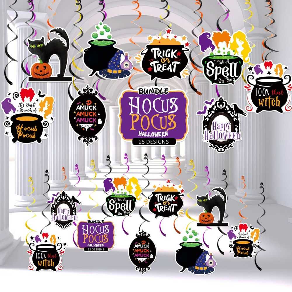 Hocus Pocus Party Hanging Swirl Halloween Hanging Swirl Decorations ...