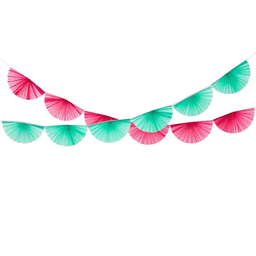 2pcs Pink Green Flip Fan Paper Decorations Hanging Decorative Fan ...