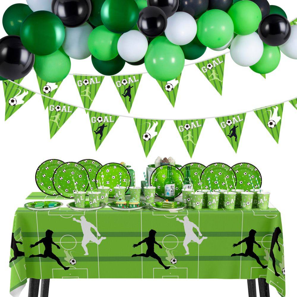 Soccer Decoration Party Supplies Set with Latex Balloons Arch, Party ...