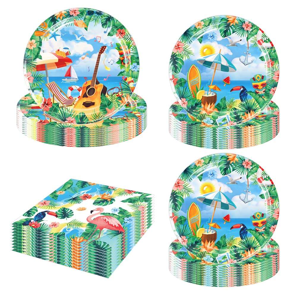 Hawaiian Party Decorations Tropical Party Tableware Set Beach Theme ...