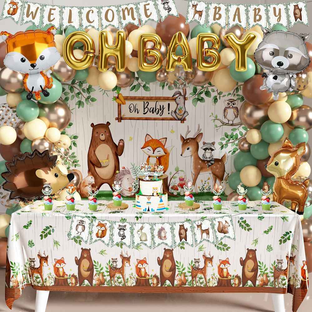 Woodland Animals Baby Shower Decoration Pack Forest Animal Neutral ...