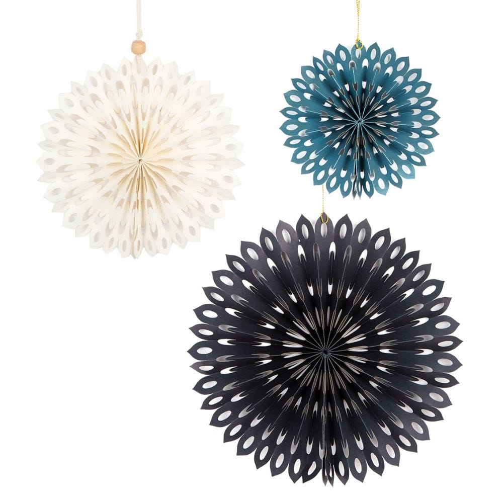 Paper Fan Decorations Snowflake Paper Fans Winter Christmas Decorations ...