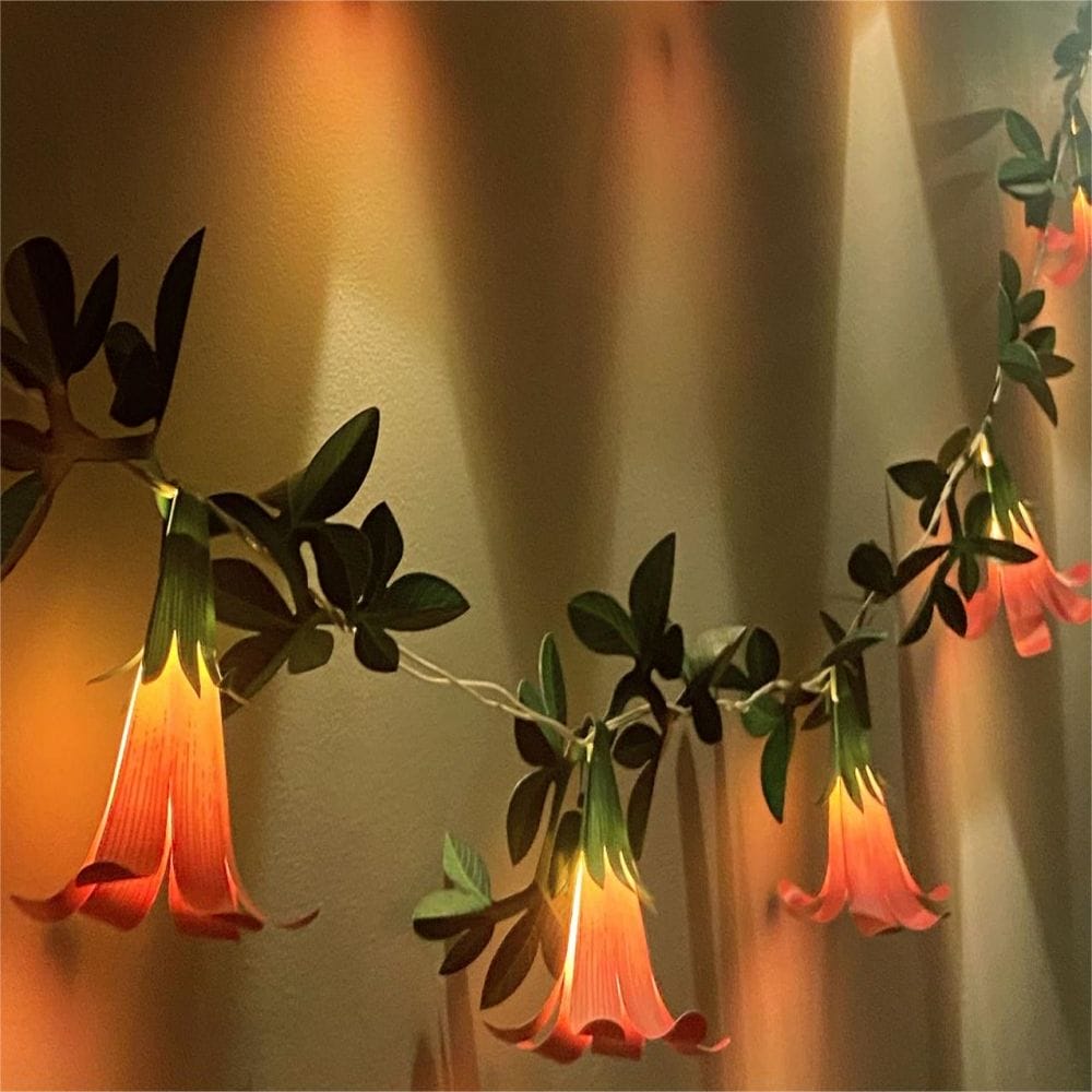 New Innovation Pink Paper Flower Fairy Lights Campsis Grandiflora ...
