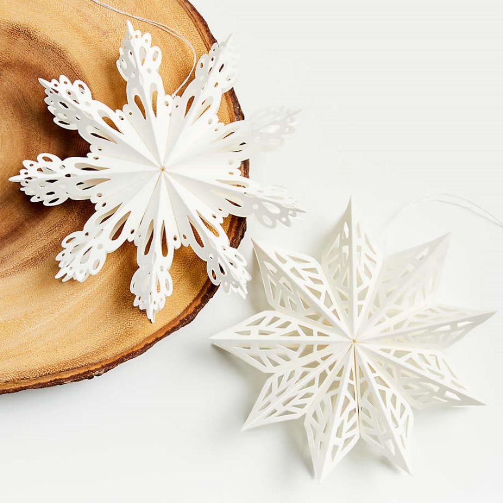 Snow White Lace Paper Snowflake Christmas Tree Ornament With High ...